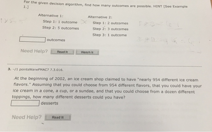 Solved For the given decision algorithm, find how many | Chegg.com