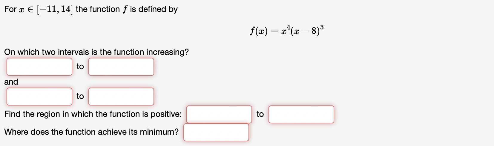 Solved For xin[-11,14] ﻿the function f ﻿is defined | Chegg.com