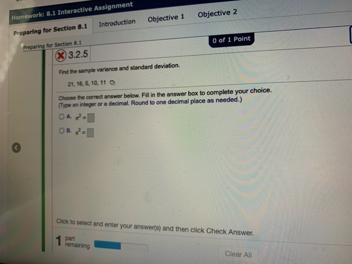 Solved Homework: 8.1 Interactive Assignment Objective 2 | Chegg.com