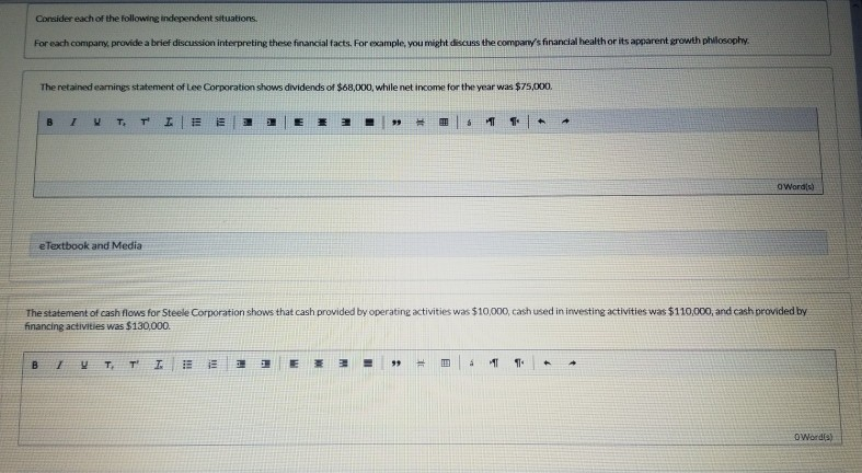 Solved Consider each of the following independent situations | Chegg.com
