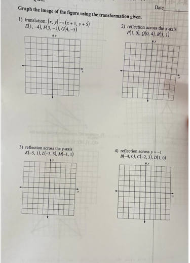 Solved Date Graph the image of the figure using the | Chegg.com