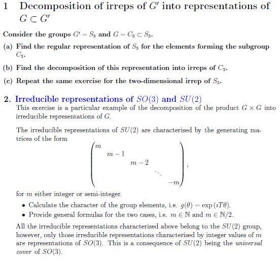 Solved 1 Decomposition of irreps of G′ into representations | Chegg.com