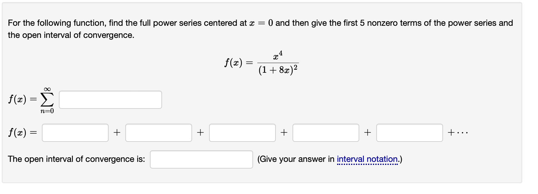 Solved For the following function, find the full power | Chegg.com