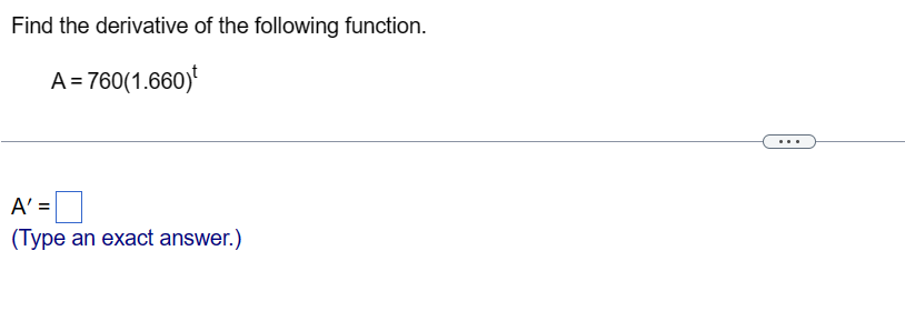 Solved Find the derivative of the following function. | Chegg.com