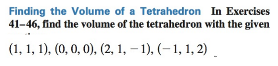 Solved Finding the Volume of a Tetrahedron In Exercises | Chegg.com