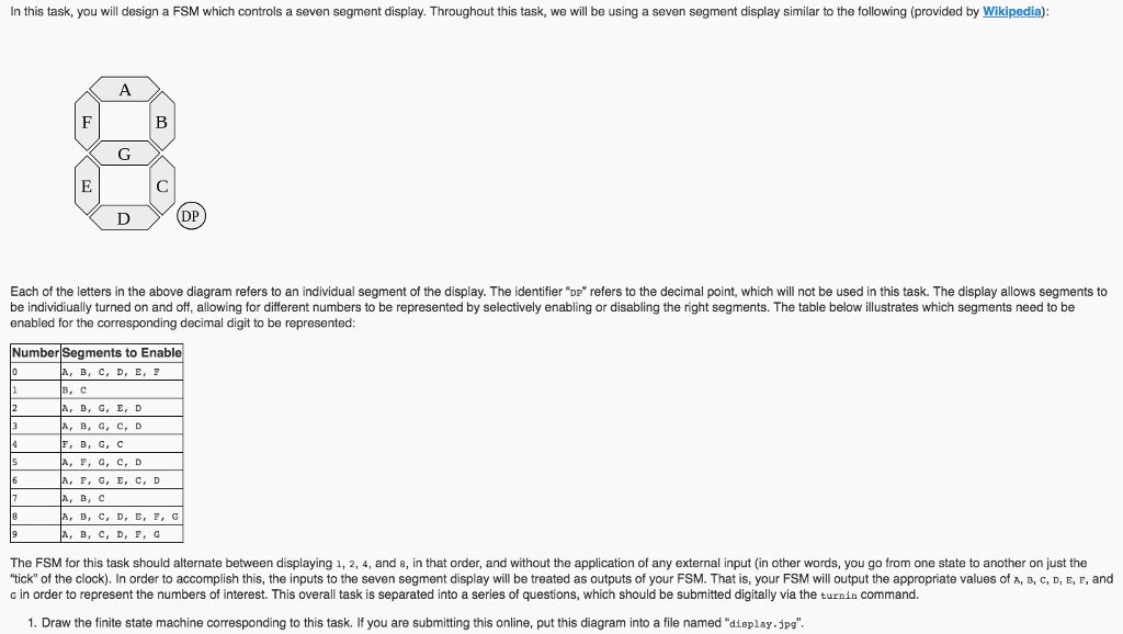 Solved In this task, you will design a FSM which controls a | Chegg.com