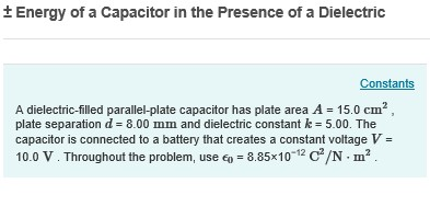 Solved A dielectric-filled parallel-plate capacitor has | Chegg.com