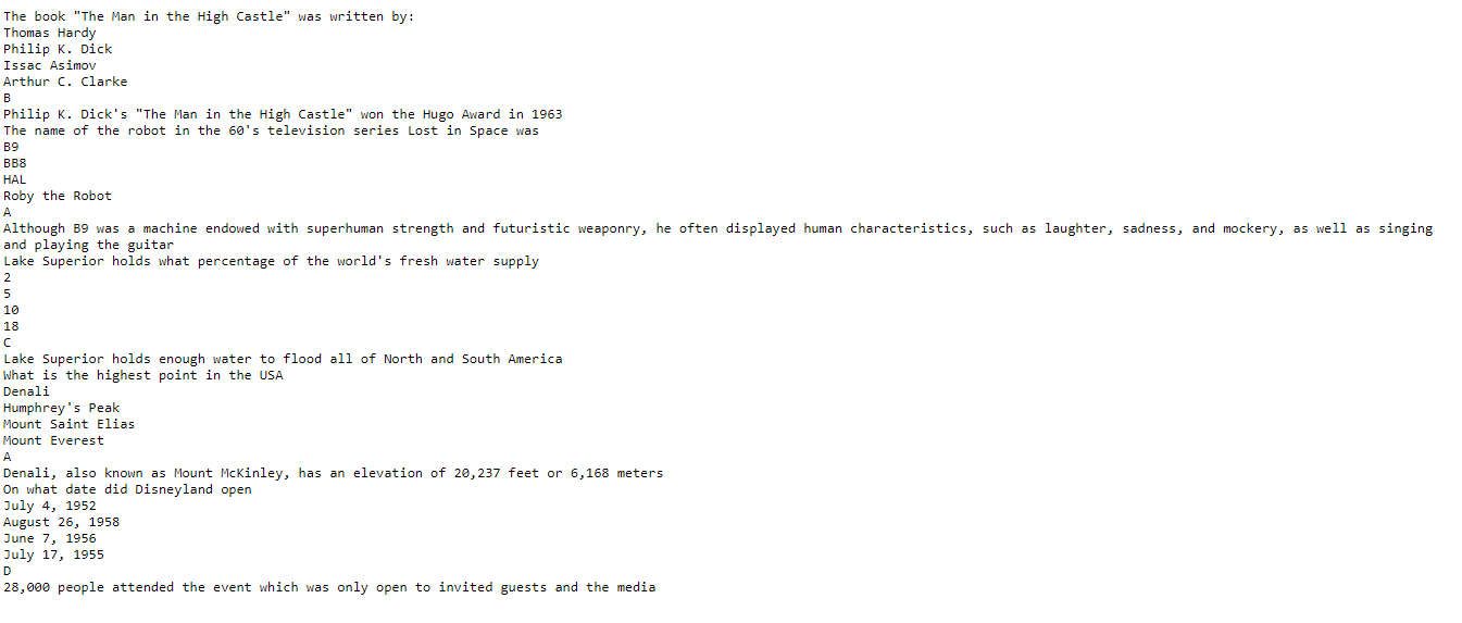 Solved Need help creating a Trivia Game in C#. The goal is | Chegg.com