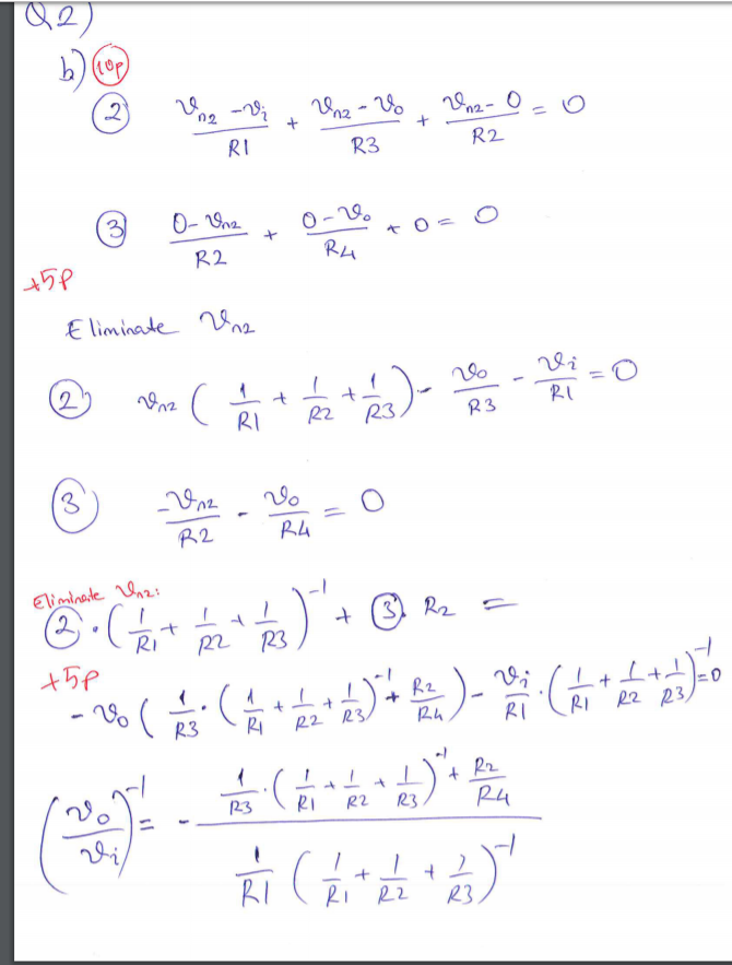Solved 2) a) Write the modified node equations for the | Chegg.com