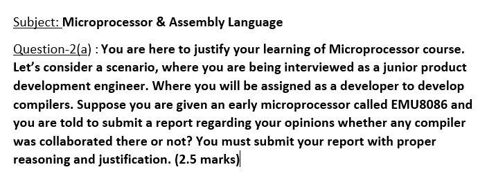 Solved Subject: Microprocessor & Assembly Language | Chegg.com