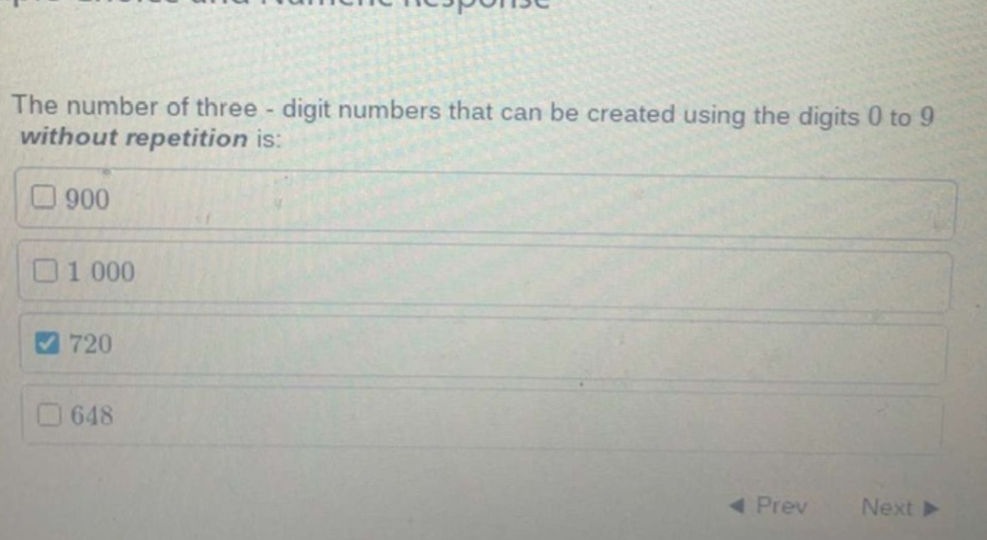 Solved The number of three - ﻿digit numbers that can be | Chegg.com
