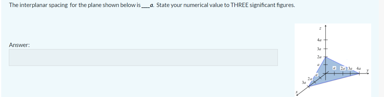 Solved The interplanar spacing for the plane shown below is | Chegg.com