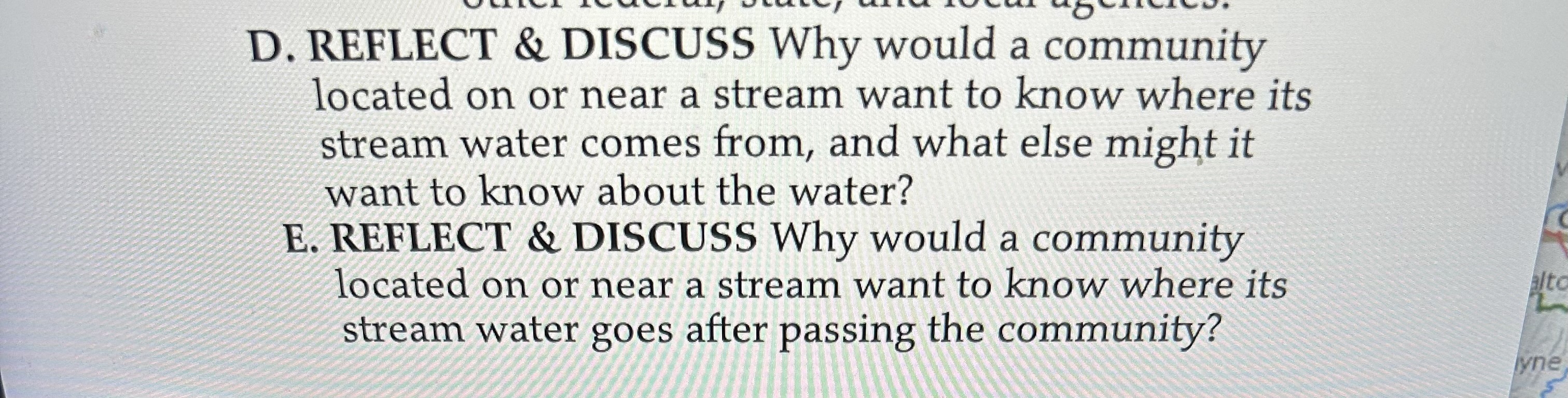 Solved D. REFLECT \& DISCUSS Why would a community located | Chegg.com
