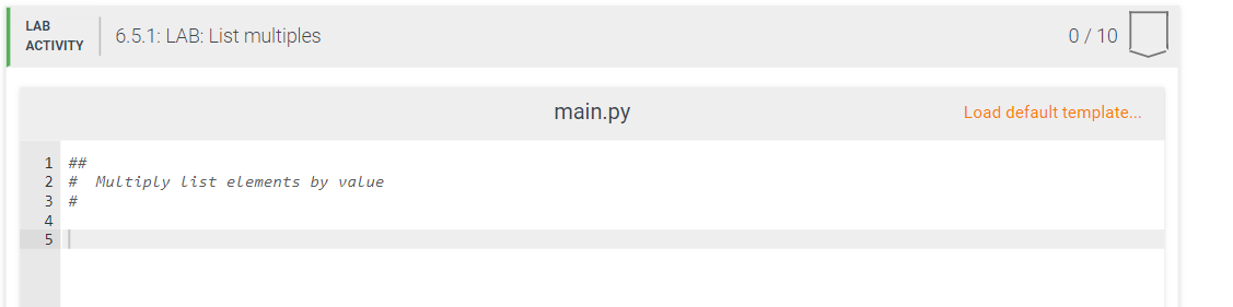 Solved 6.5LAB : List multiples Write a function, | Chegg.com