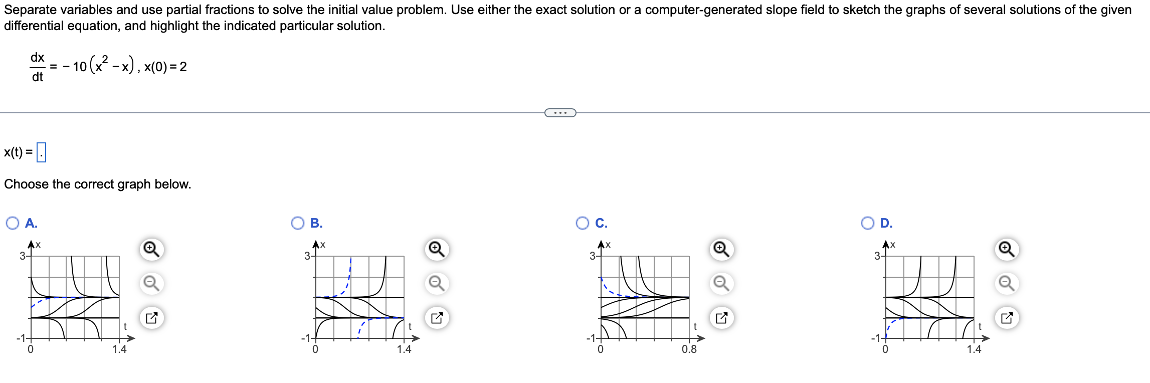 Separate variables and use partial fractions to solve | Chegg.com