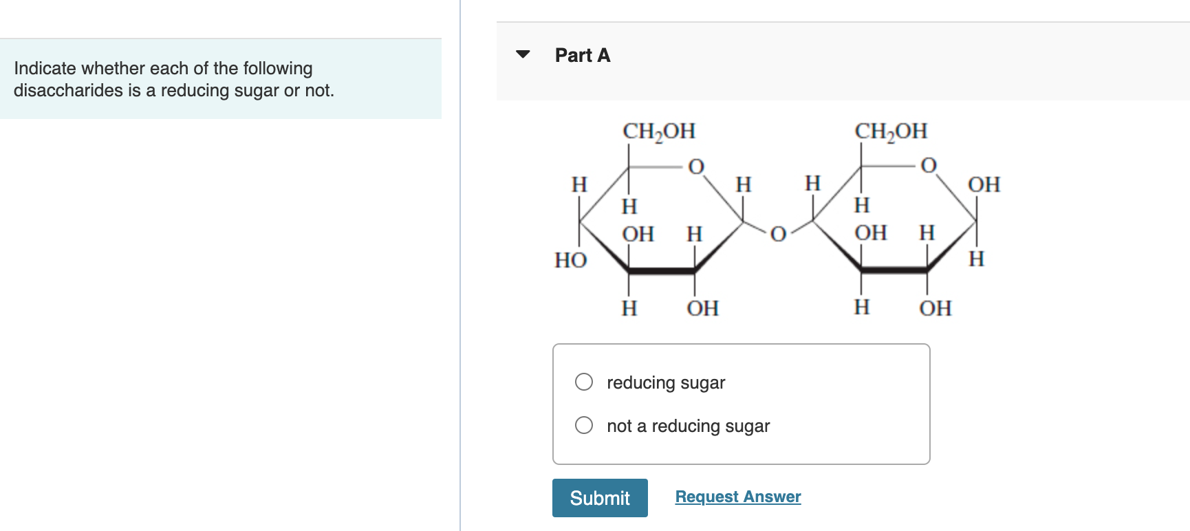Solved Indicate whether each of the following disaccharides | Chegg.com