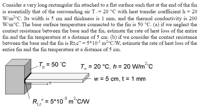 Solved Consider a very long rectangular fin attached to a | Chegg.com