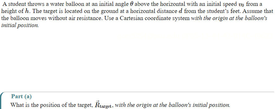 Solved Part (a)What is the position of the target, | Chegg.com