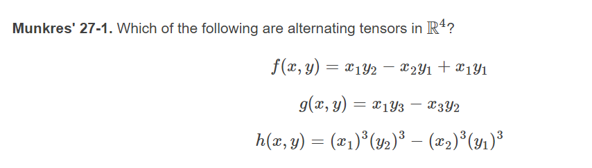 Solved Munkres' 27-1. Which of the following are alternating | Chegg.com