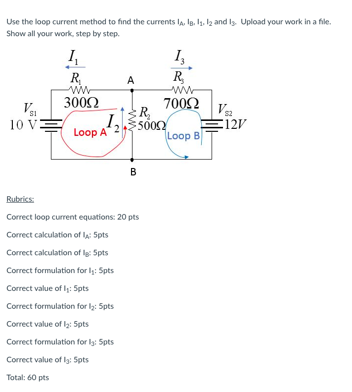 Solved Use the loop current method to find the currents lĄ, | Chegg.com