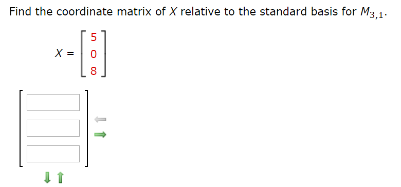 Solved Find the coordinate matrix of x in Rh relative to the | Chegg.com