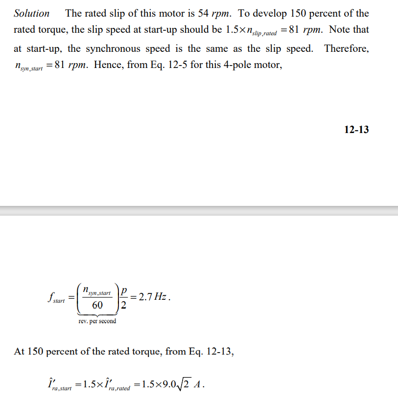 Solved Q10. In example 12-3, if a starting torque of 120 | Chegg.com
