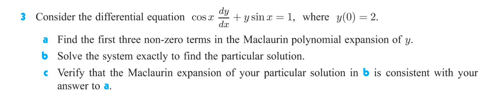 Solved dy 3 Consider the differential equation cos X + y sin | Chegg.com