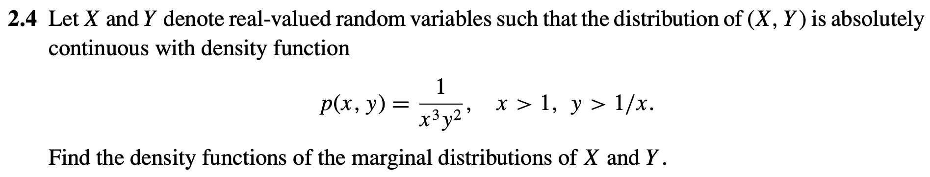 Solved 2 4 Let X And Y Denote Real Valued Random Variables