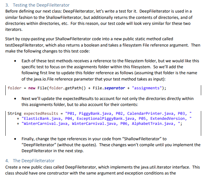 Solved Complete in Java (Eclipse) Note: p07filesystem.zip | Chegg.com
