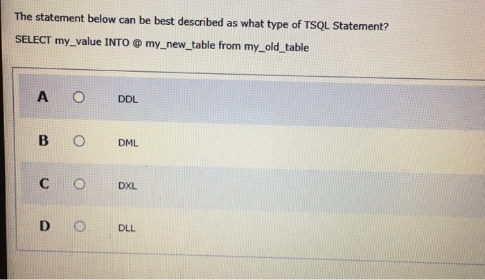 Solved The statement below can be best described as what | Chegg.com