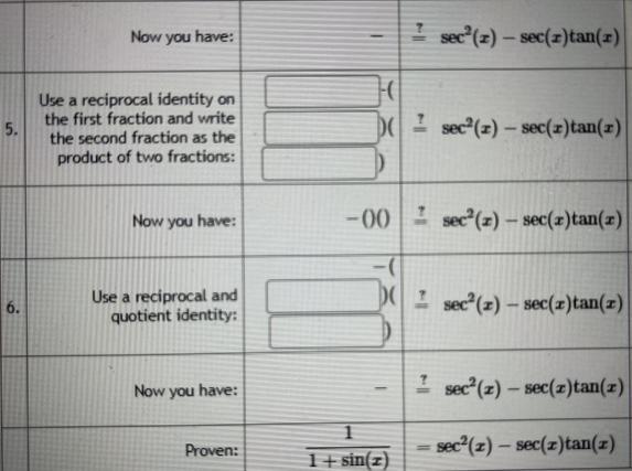 Solved Prove the identity 1+ sin() sec (w) - sec(+)tant) We | Chegg.com