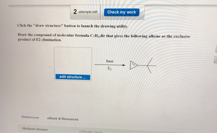 Solved 2 attempts left Check my work Click the "draw | Chegg.com