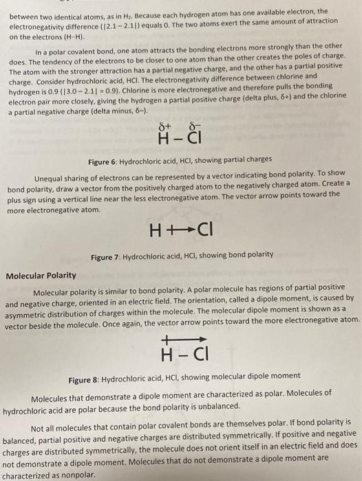 Solved Part c: Bonding and Polarity In this experiment you | Chegg.com