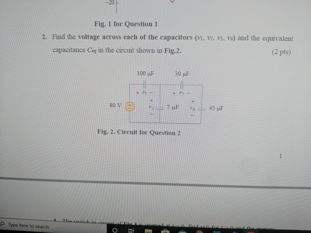 Solved Fig. 1 for Question 1 2. Find the voltage across each | Chegg.com