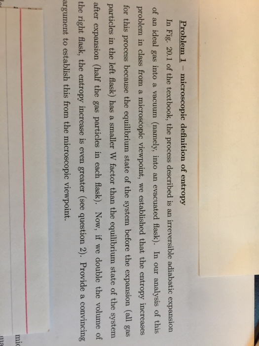 Solved Problem 1 - microscopic definition of entropy In Fig. | Chegg.com