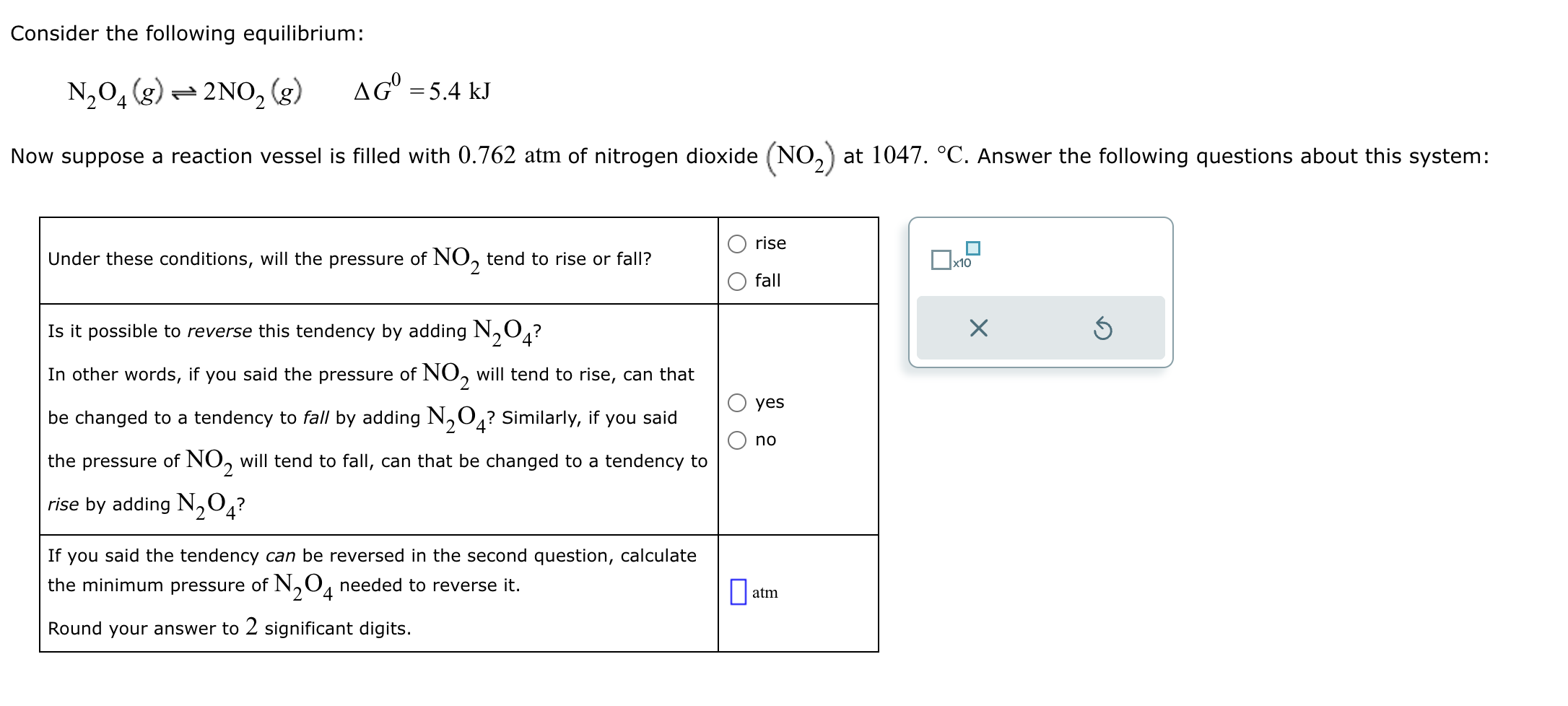 Consider the following equilibrium: | Chegg.com