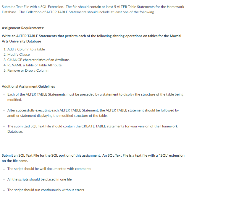 Solved Submit a Text File with a SQL Extension. The file | Chegg.com