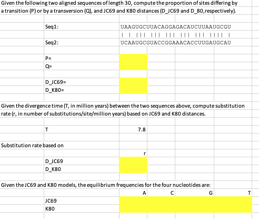 Align the following two sequences by dynamnic | Chegg.com