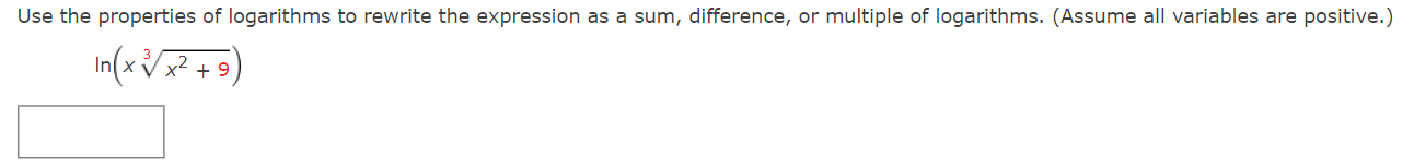 Solved Use the properties of logarithms to rewrite the | Chegg.com