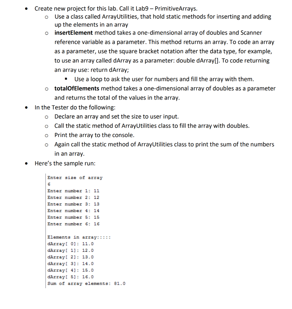 Solved O Create new project for this lab. Call it Lab9 - | Chegg.com