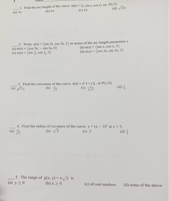 Solved 1. Find the arc length of the curve r()-(, sin t,cos | Chegg.com