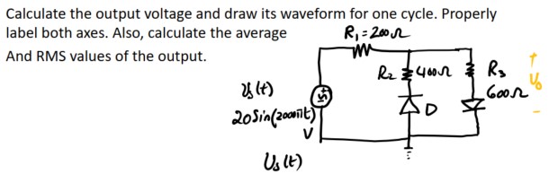 Solved Calculate the output voltage and draw its waveform | Chegg.com