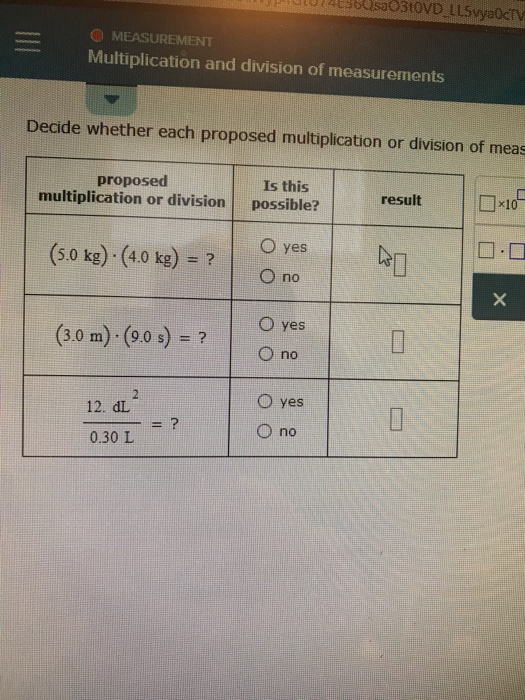 Solved MEASUREMENT Multiplication and division of | Chegg.com