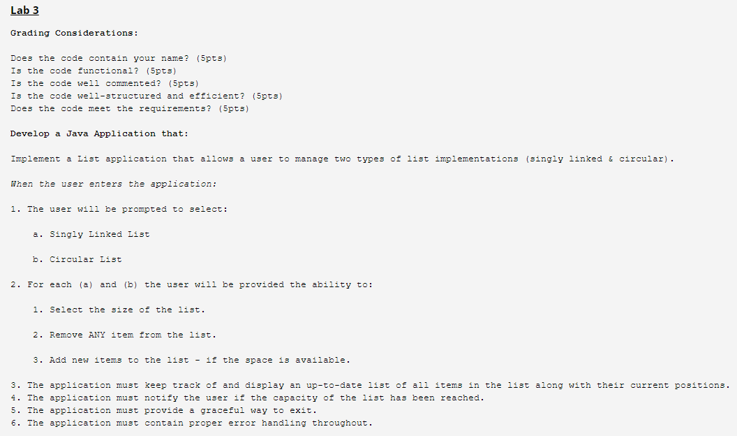 Solved ab3 Grading Considerations: Does the code contain | Chegg.com