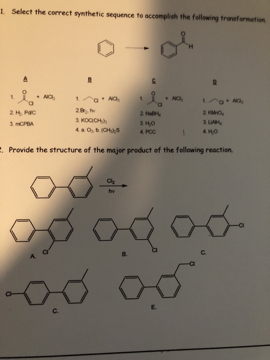 Solved 1. Select the correct synthetic sequence to | Chegg.com