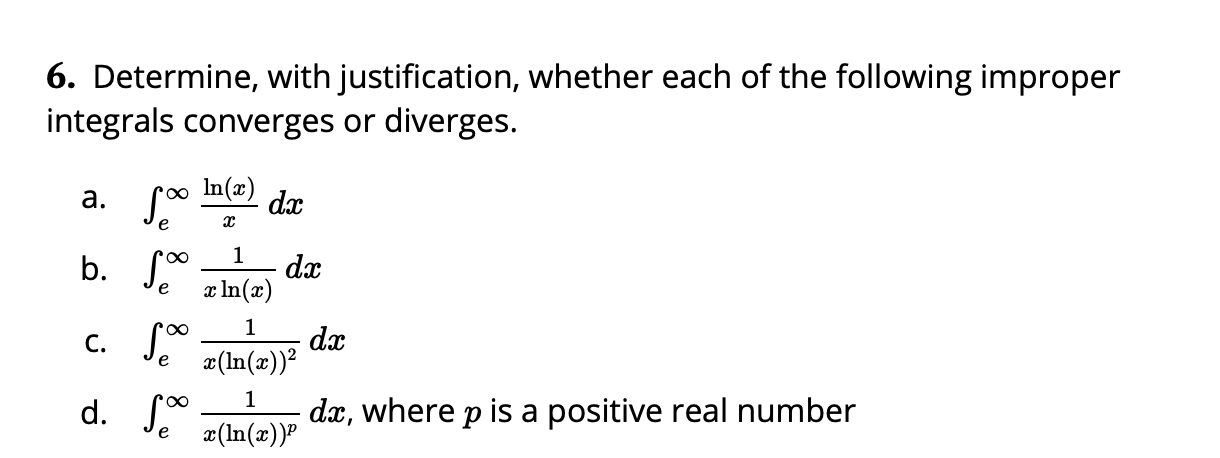 Solved 6. Determine, with justification, whether each of the | Chegg.com