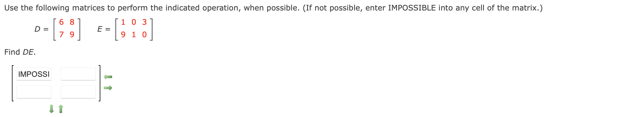 Solved Use the following matrices to perform the indicated | Chegg.com