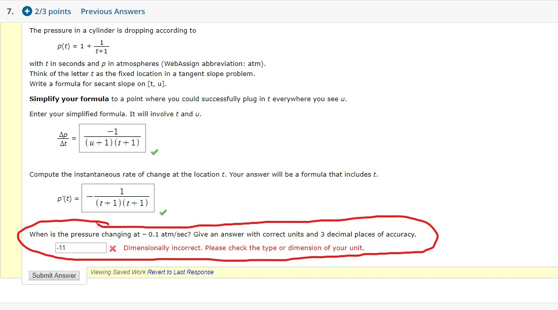 Solved The pressure in a cylinder is dropping according | Chegg.com