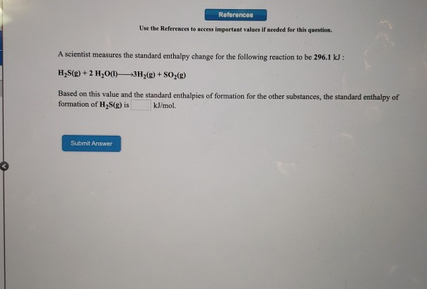 Solved References Use the References to access important | Chegg.com