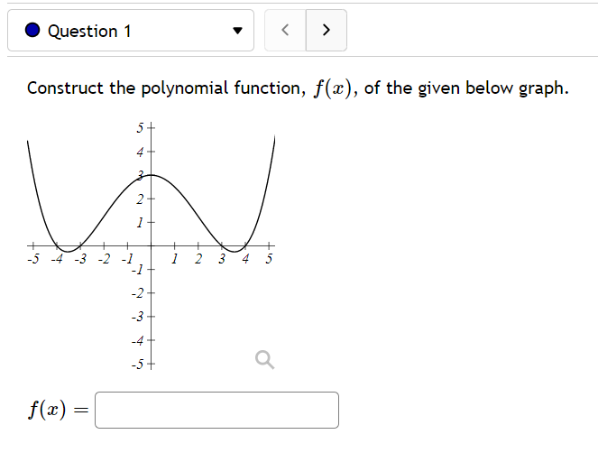 Solved Construct the polynomial function, f(x), of the given | Chegg.com